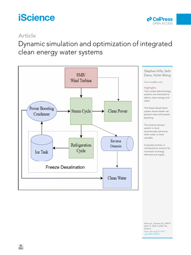 Dynamic Simulation and Optimization of Integrated | PDF | Desalination | Power Station