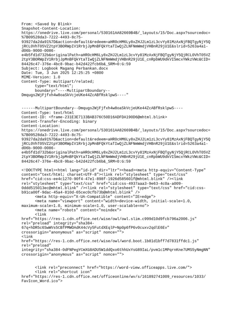 Logbook Magang Perbankan | PDF | Html Element | Computer File Formats