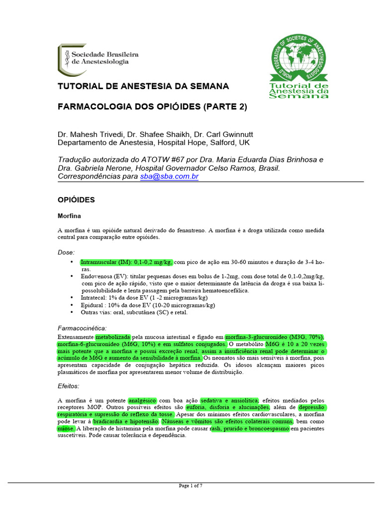 Opioide Parte 2 Pdf Opioide Fentanil