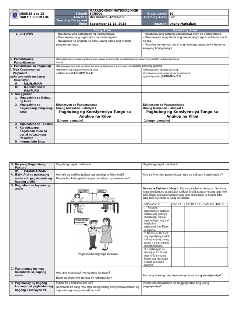 Q1-Dll-Esp 10-W3 | PDF