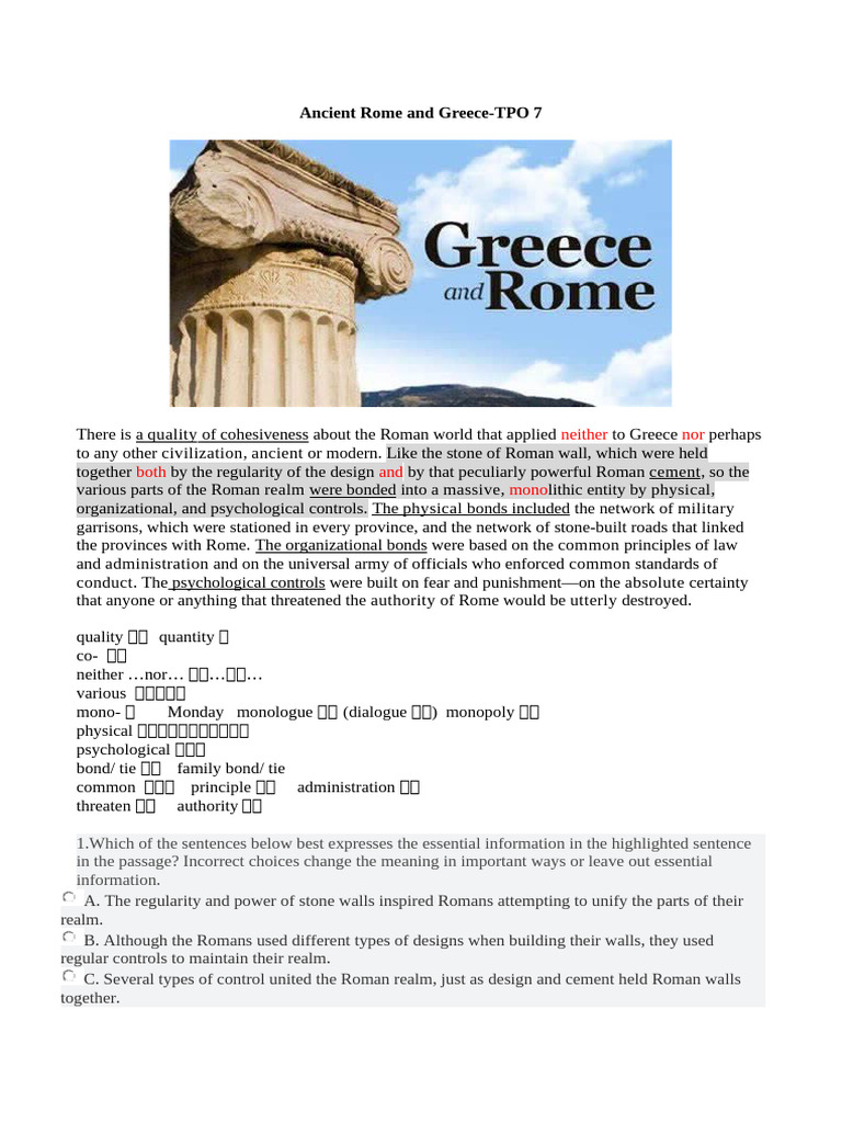 Ancient Rome and Greece | PDF | Roman Empire | Ancient Rome