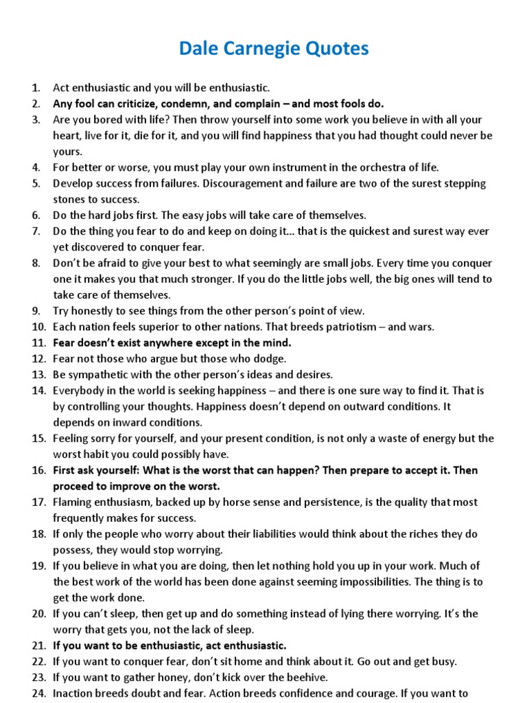 Dale Carnegie Quotes | Happiness & Self-Help | Philosophical Science
