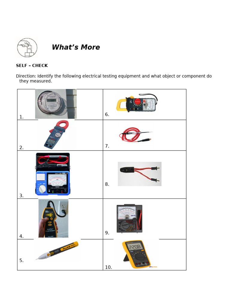 Activity Electrical Measuring Instruments | PDF | Electricity ...