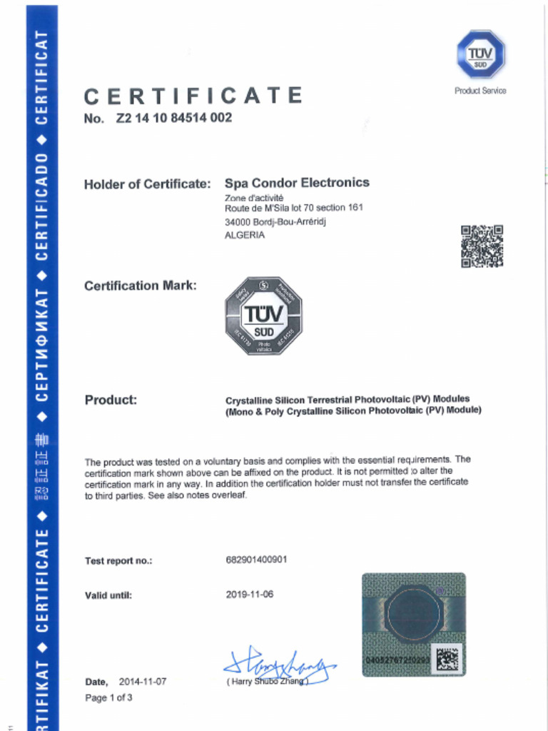 Certificat de Conformitã© TUV | PDF