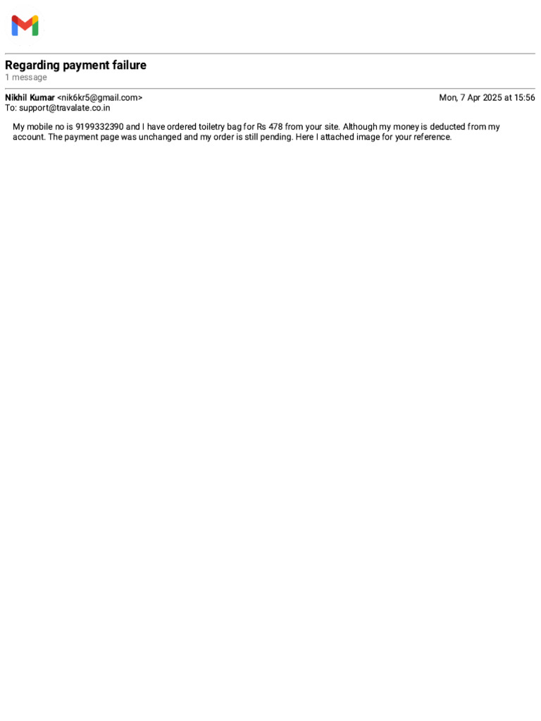 Gmail - Regarding Payment Failure | PDF