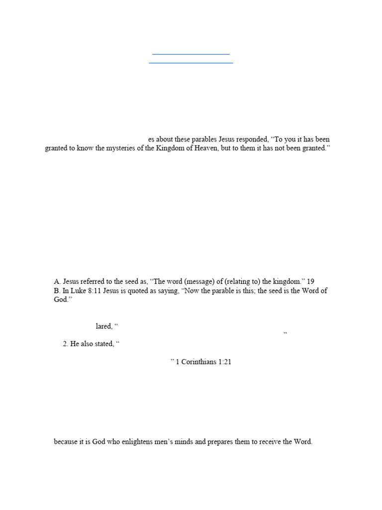 Understanding the Parable of the Sower | PDF | Parables Of Jesus ...