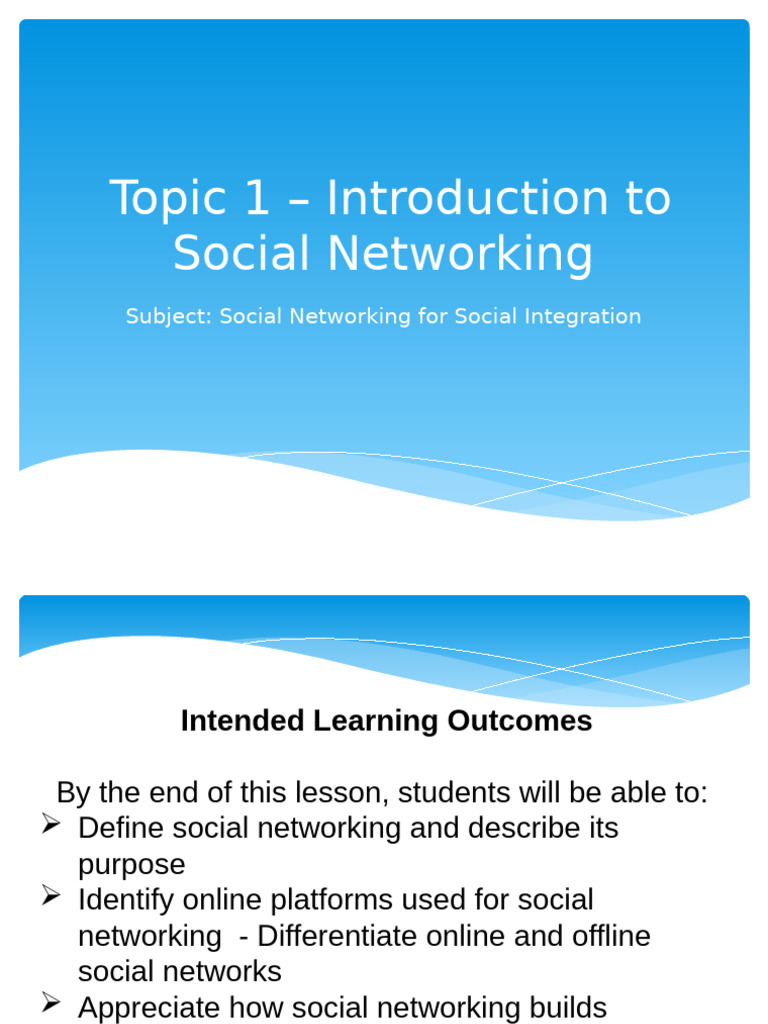 Topic 1 Introduction To Social Networking | PDF | Microblogging | Social Network