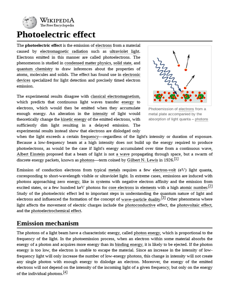 Photoelectric_effect | PDF | Photoelectric Effect | Electron
