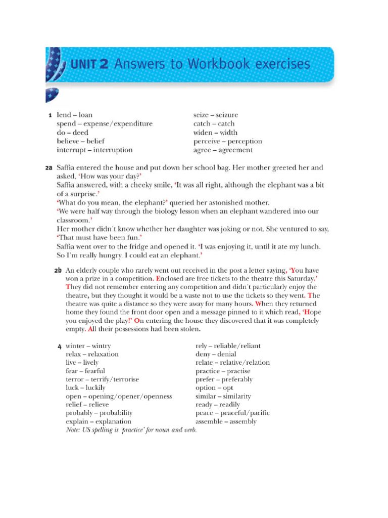 Global English Year 8 Unit 2 WB Ans Keys | PDF
