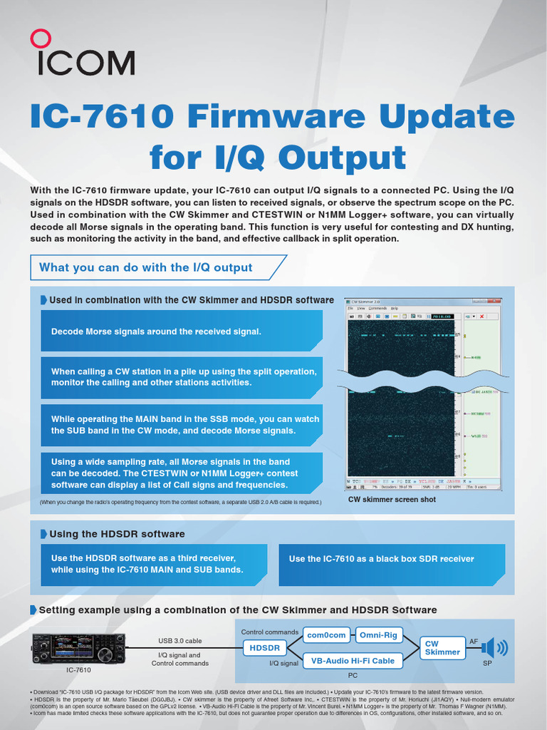 C 7610 Firmware Update For IQ Output Brochure | PDF | Usb | System Software