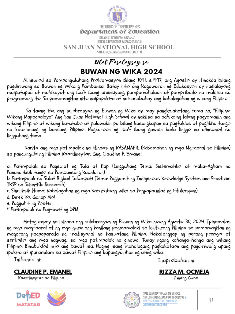 Buwan NG Wika Narrative | PDF