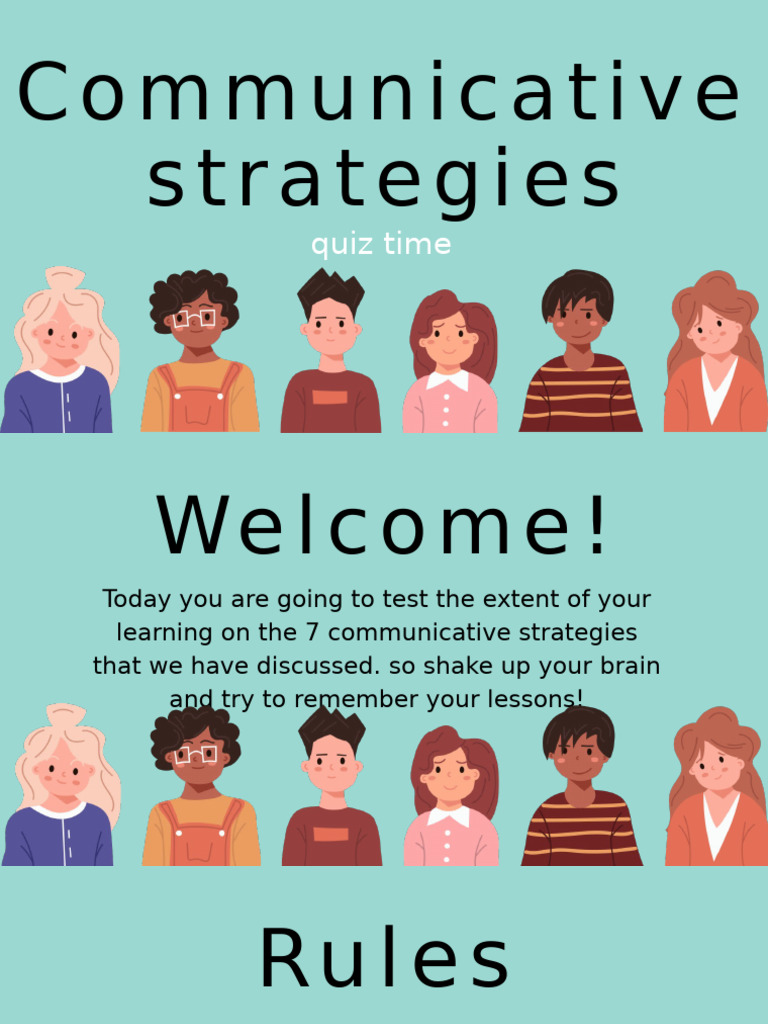 Quiz on 7 Communicative Strategies | PDF
