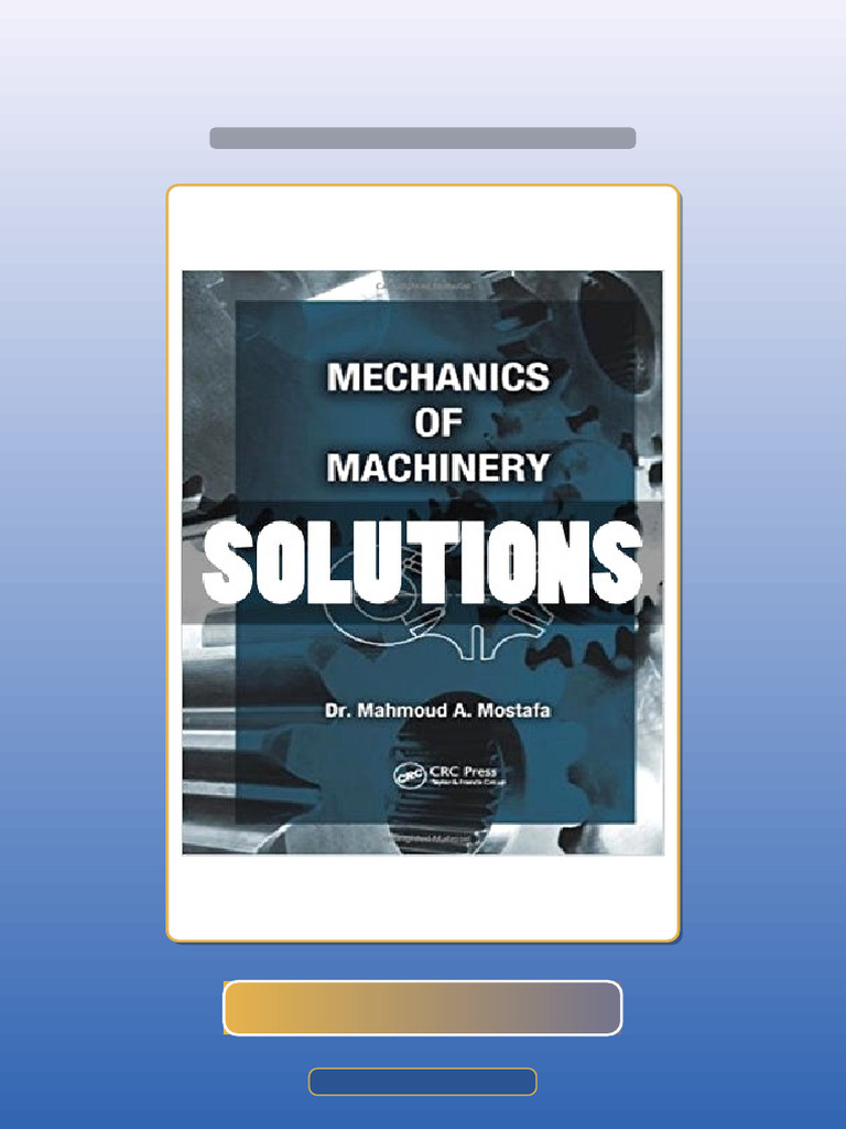 Mechanics of Machinery 1 Ed Mostafa | PDF | Multiple Choice | Textbook