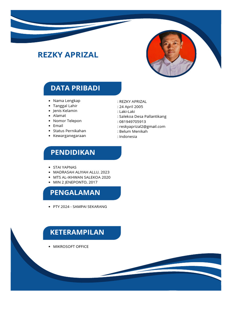 Cv Rezky Aprizal | PDF