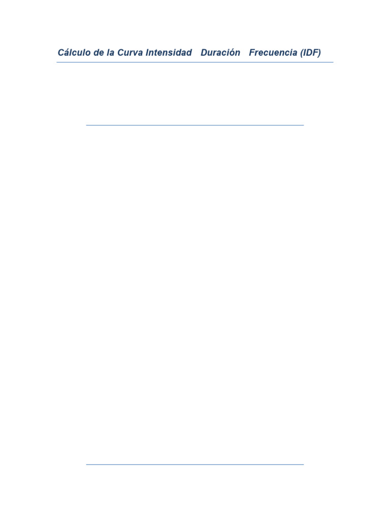 Curva IDF Metodo Talbot Quito | PDF