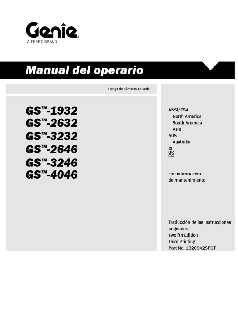 Manual del Operario GS™-32 y GS™-46 | PDF