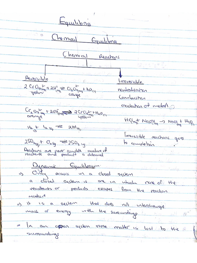 Chemical Equilibria | PDF