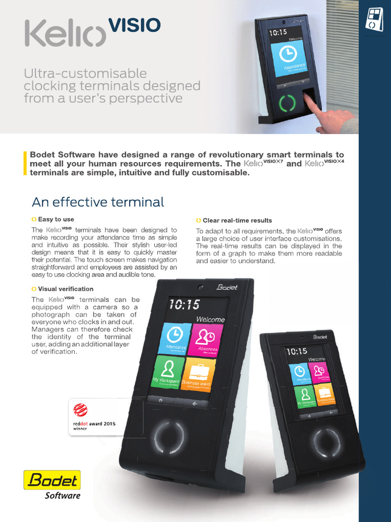 Kelio Visio X4-X7 Ultra-Customisable Clocking Terminals | PDF