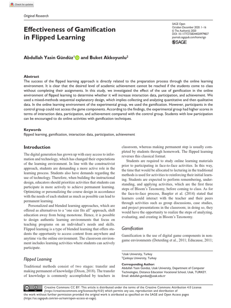 Effectiveness of Gamification in Flipped Learning | PDF | Data | Learning
