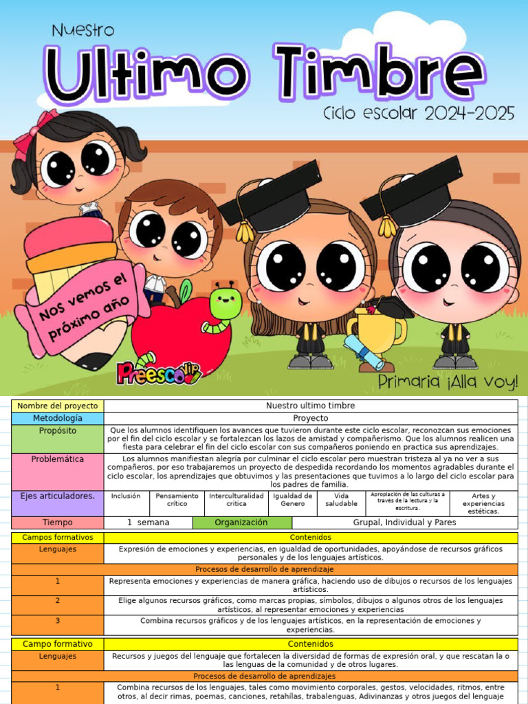 Proyecto El Ultimo Timbre | PDF | Las emociones | Aprendizaje