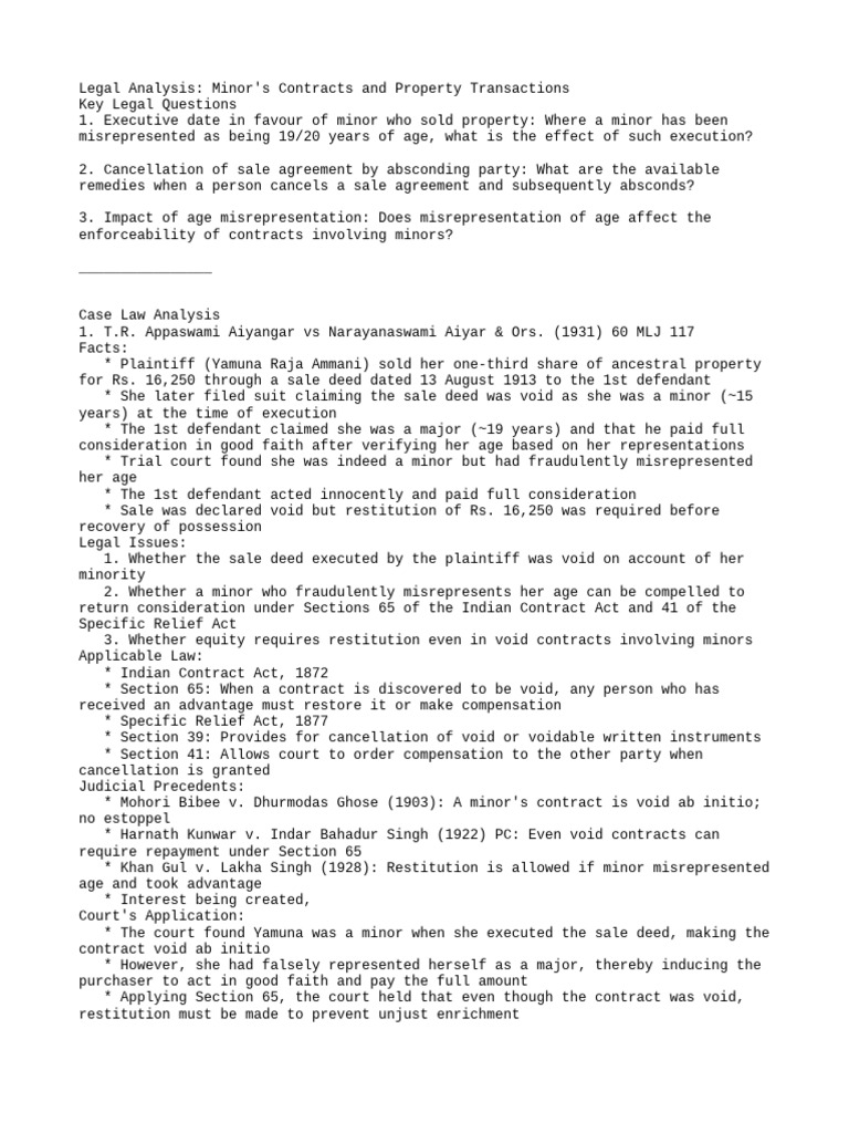 Case Laws and STudy Material | PDF | Misrepresentation | Legal Concepts