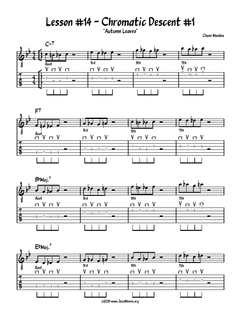 Lesson #14 - Chromatic Descent #1 | PDF | Music Theory | Pitch (Music)