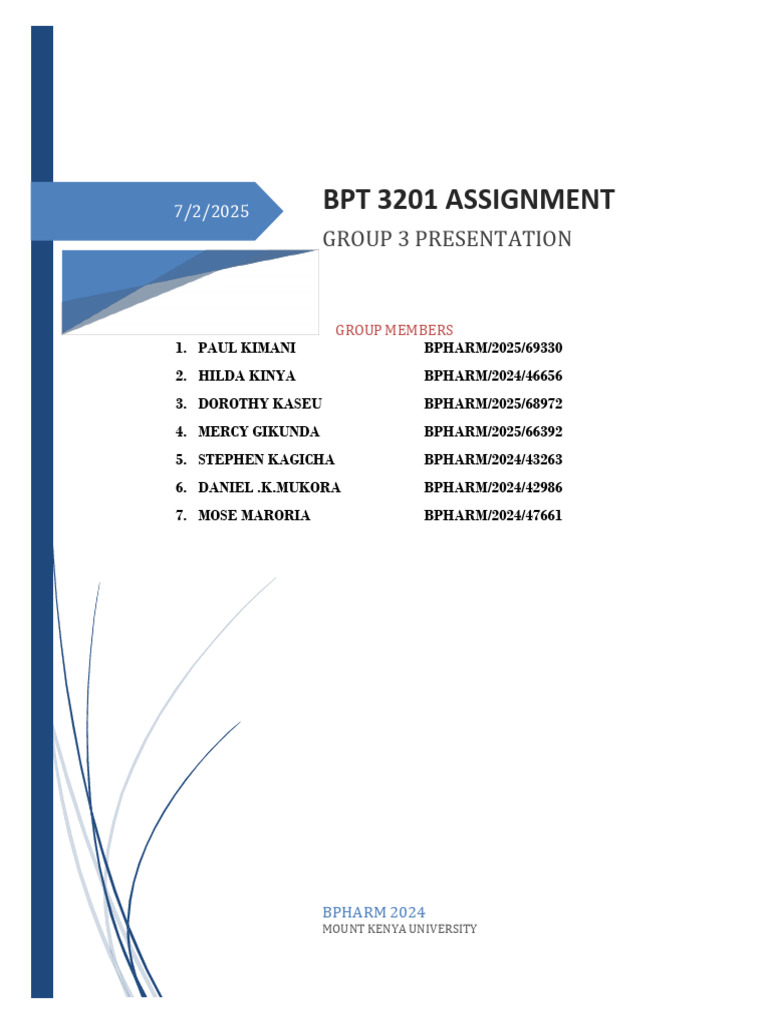 Group - 3 - BPT 3201 - Assignment | PDF | Pharmacokinetics | Enzyme Kinetics