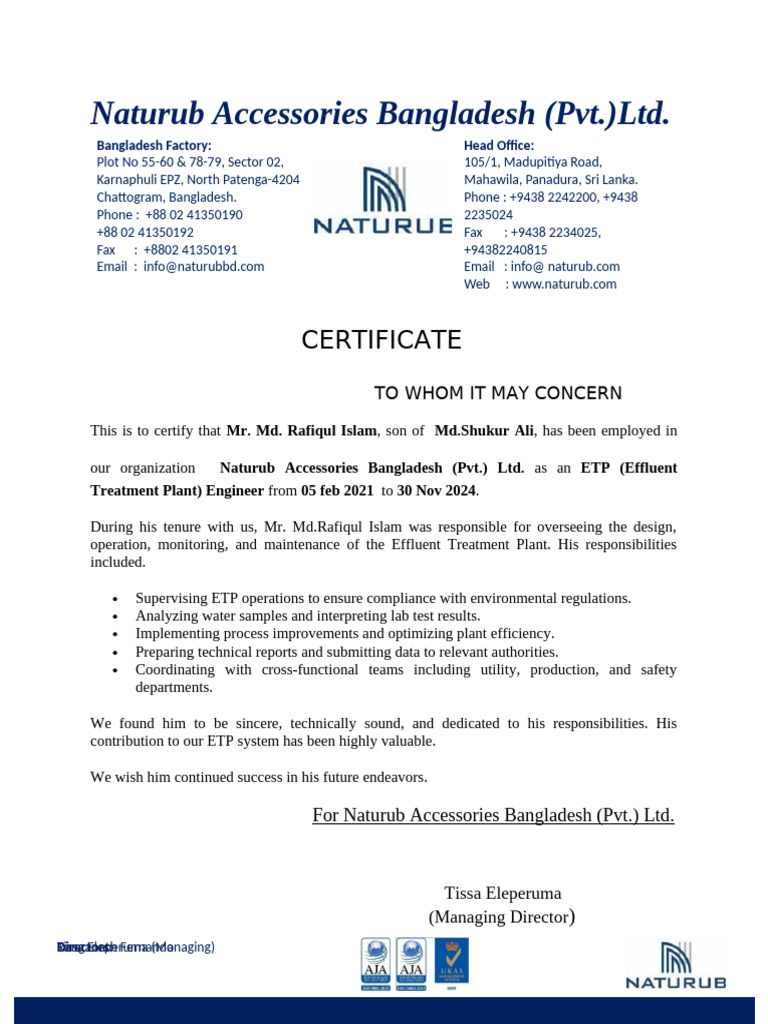 EMS Policy Experiance Certificate | PDF