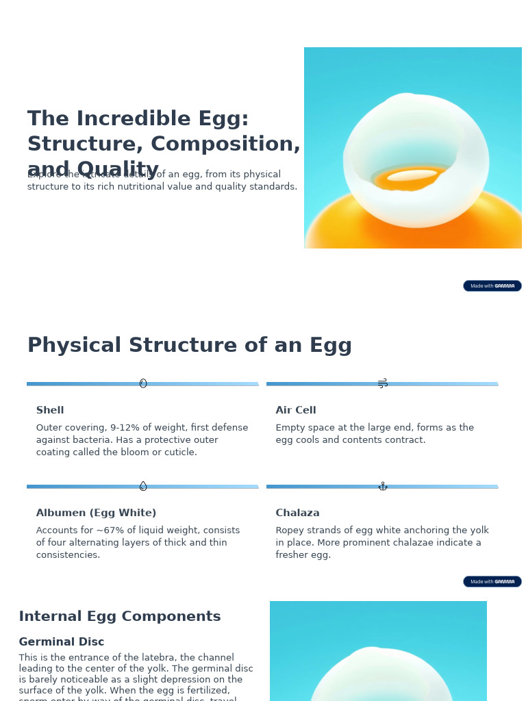 Egg Structure and Nutritional Value | PDF | Yolk | Egg