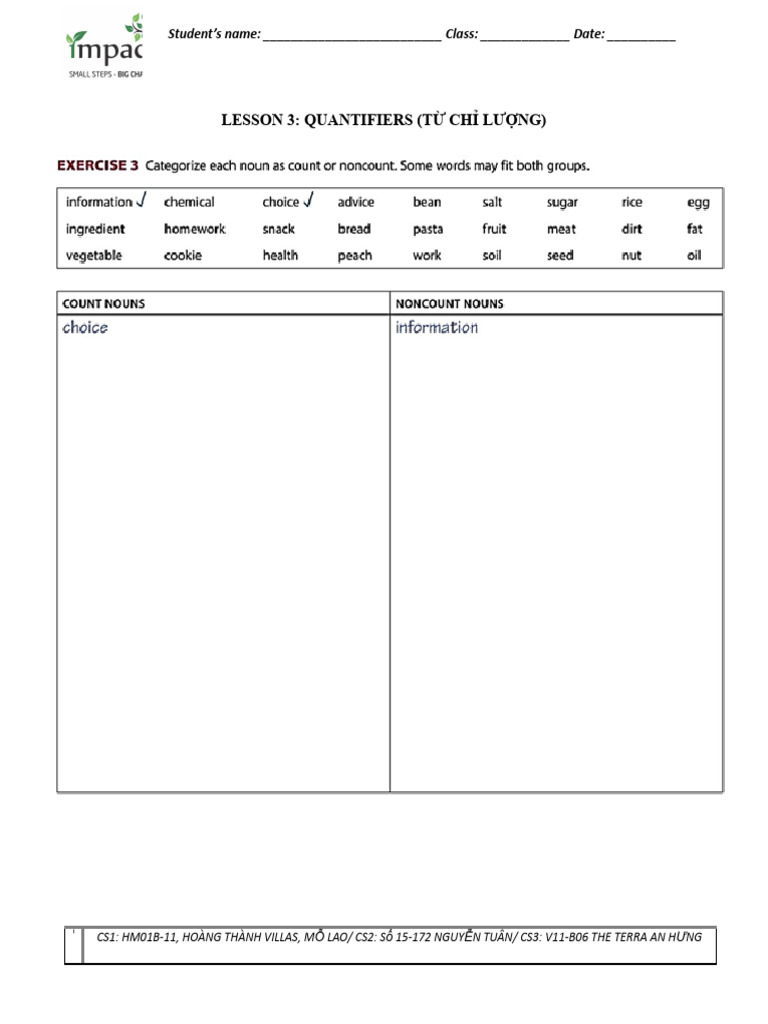 Quantifiers Worksheet Ss Pdf Drink Foods