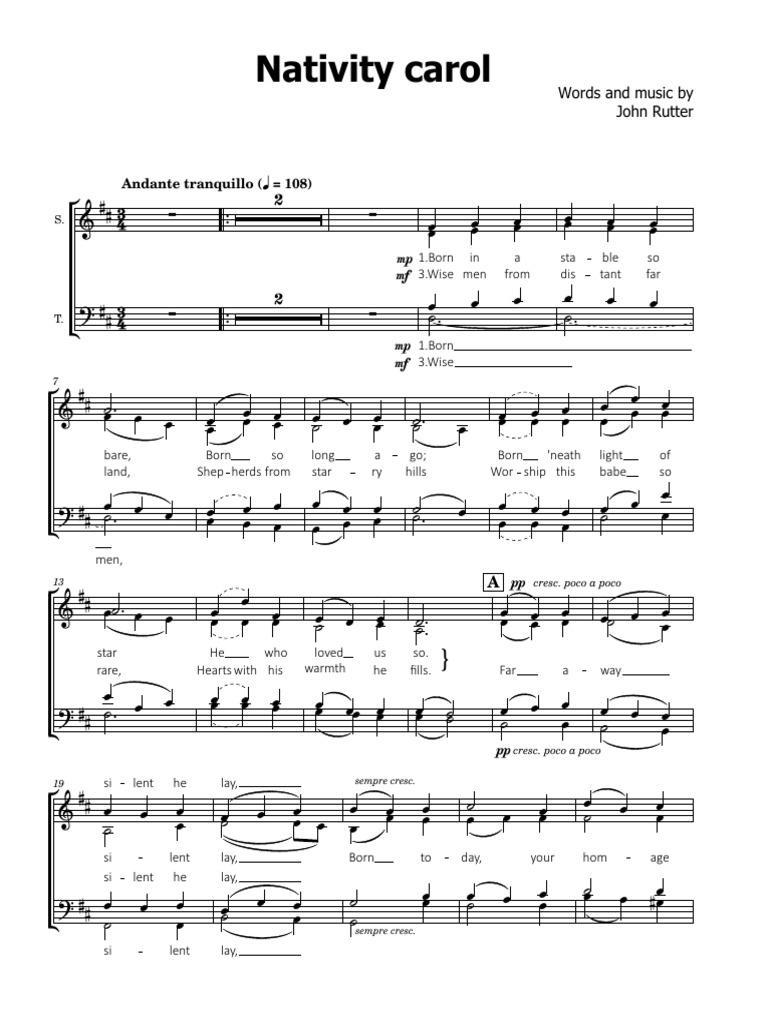 John Rutter's Nativity Carol Lyrics | PDF