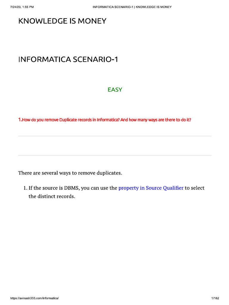 Informatica Interview Questions | PDF