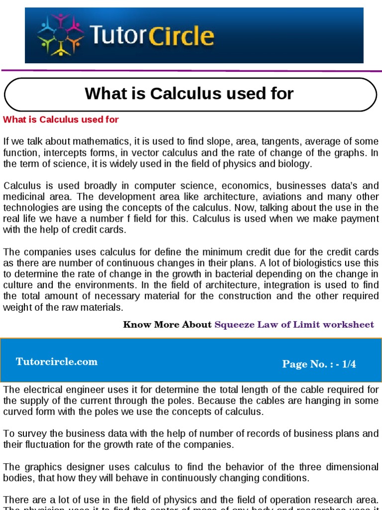 What Is Calculus Used For | PDF | Calculus | Derivative