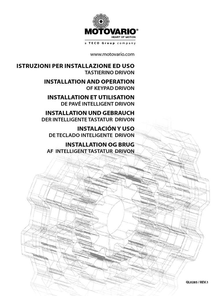 Ql0285 Istruzioni Installazione e Uso Tastierino Drivon Rev.1 | PDF