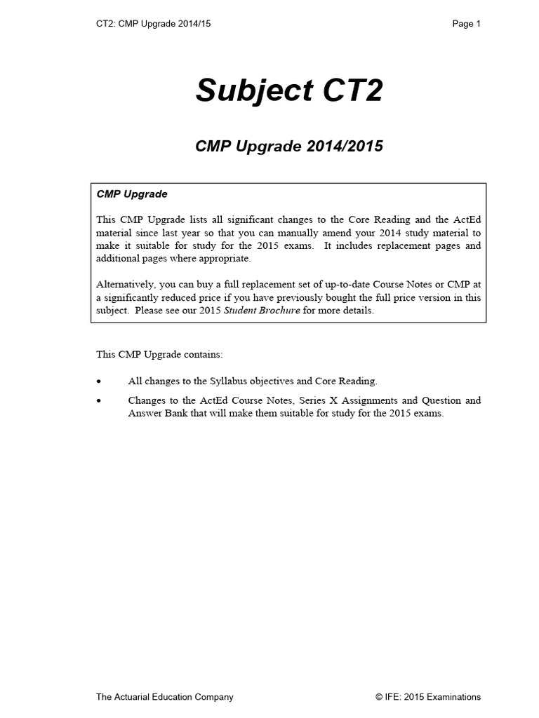 CT2 CMP Upgrade 2014/15 Summary | PDF | Preferred Stock | Dividend