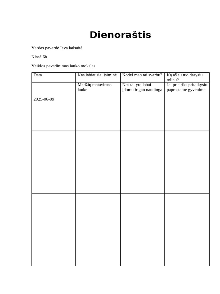 Dienorastis 3-10 Kl. | PDF