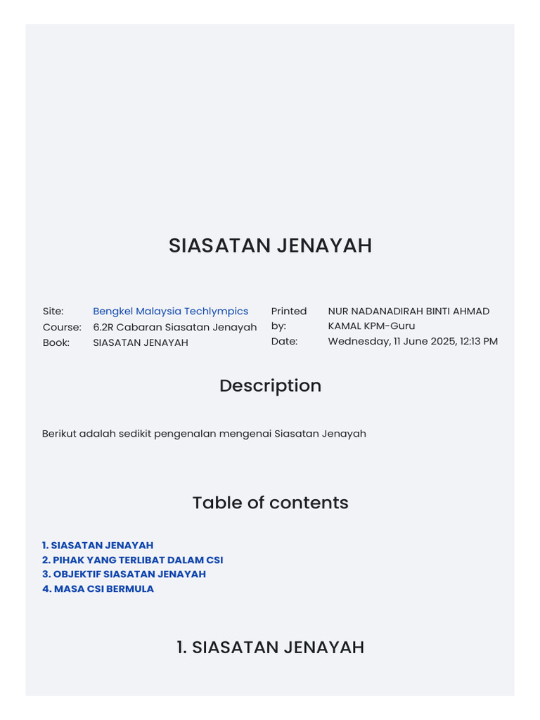 Siasatan Jenayah | PDF