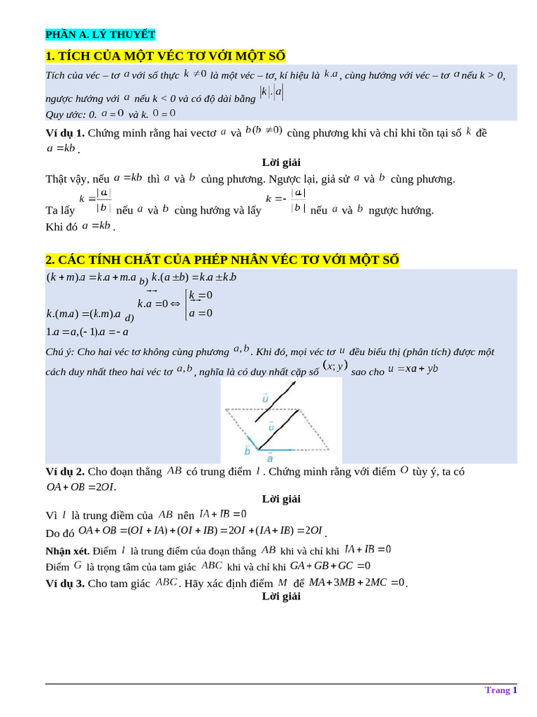 Bài 9. Tích Của Một Véc Tơ Với Một Số - Câu Hỏi | PDF