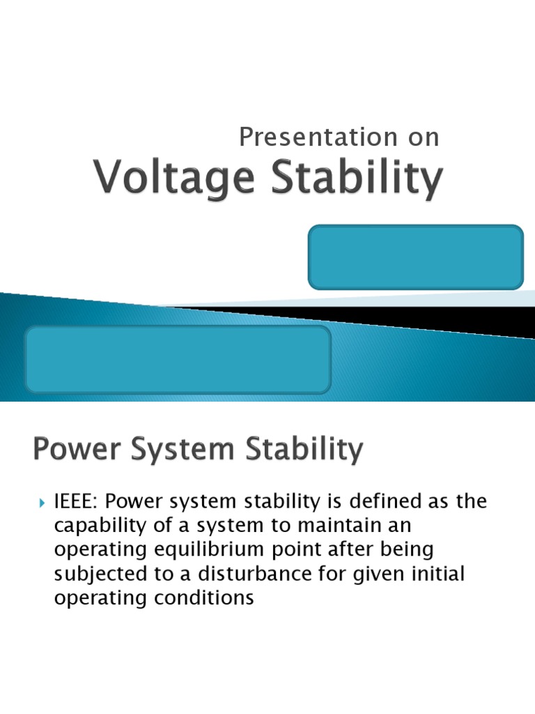 Voltage stability.pptx | Electric Power System | Steady State | Free 30-day Trial | Scribd