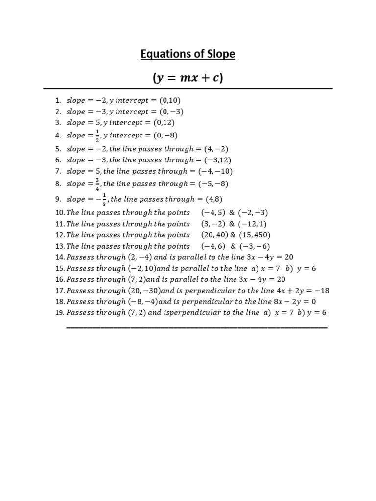 Eq - of Slope | PDF