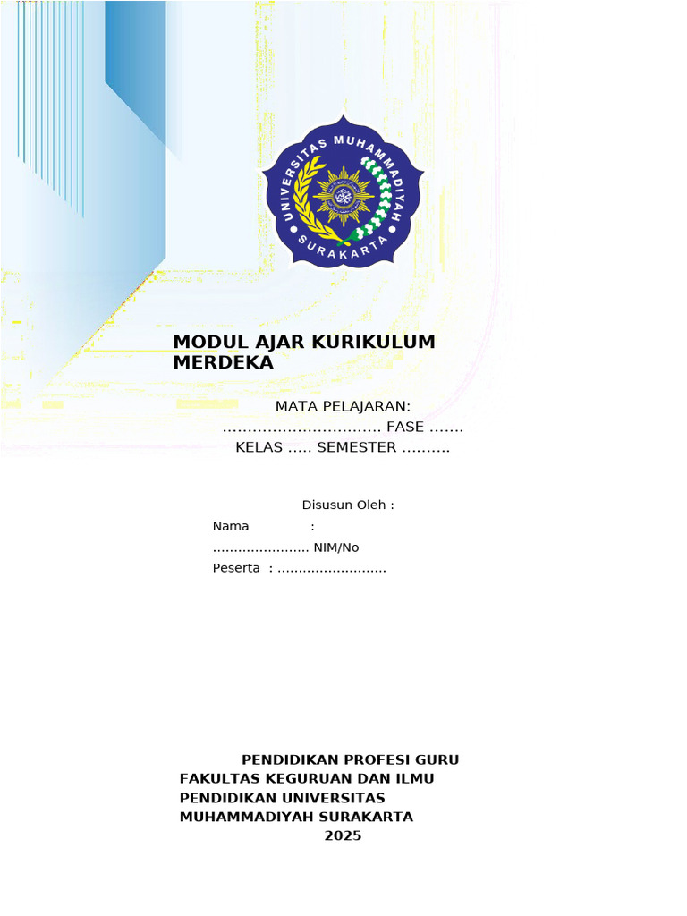 Template Modul Ajar Kurikulum Merdeka PPG UMS (2025 v4) | PDF