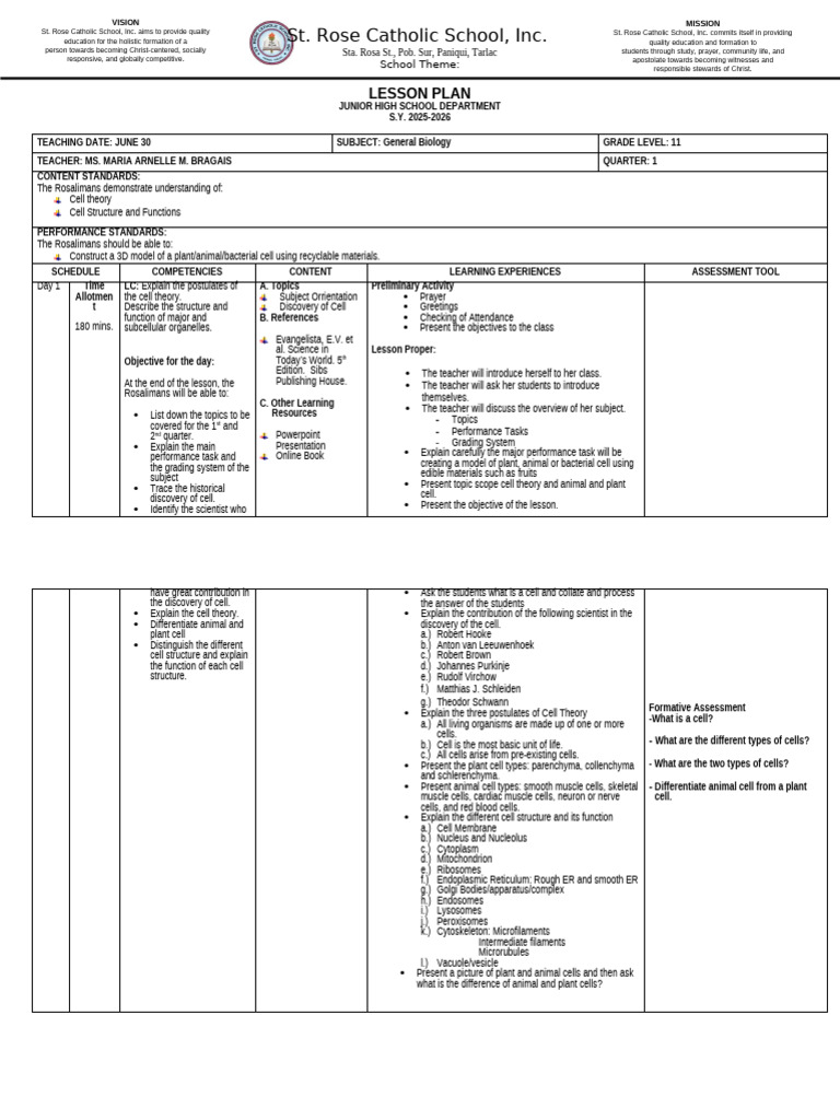 General Biology 1st Quarter wk1 LP | PDF | Endoplasmic Reticulum | Cell ...