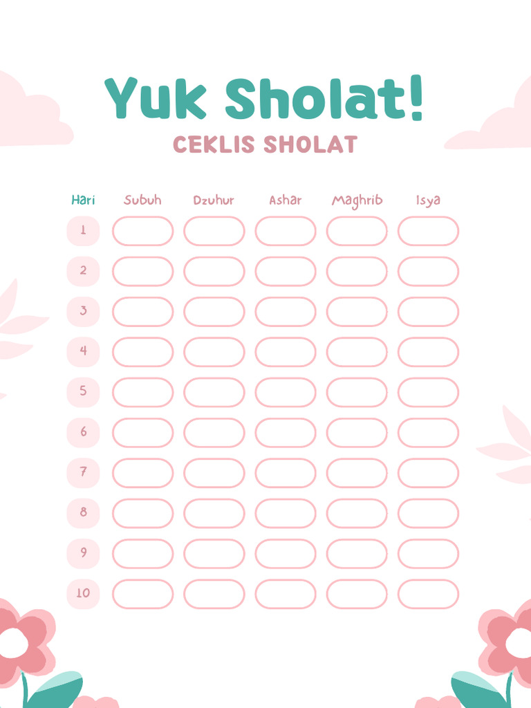 Hijau Putih Kreatif Ceklis Sholat Harian - 20250715 - 130832 - 0000 | PDF