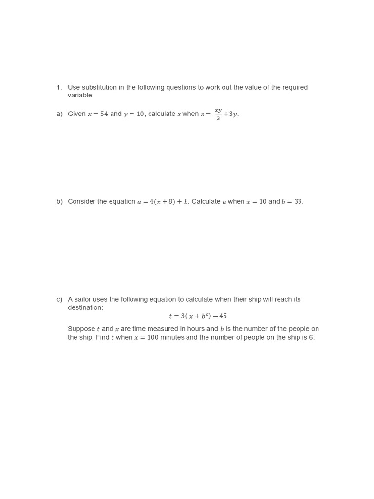 Rearranging Formulas for Variable Isolation | PDF