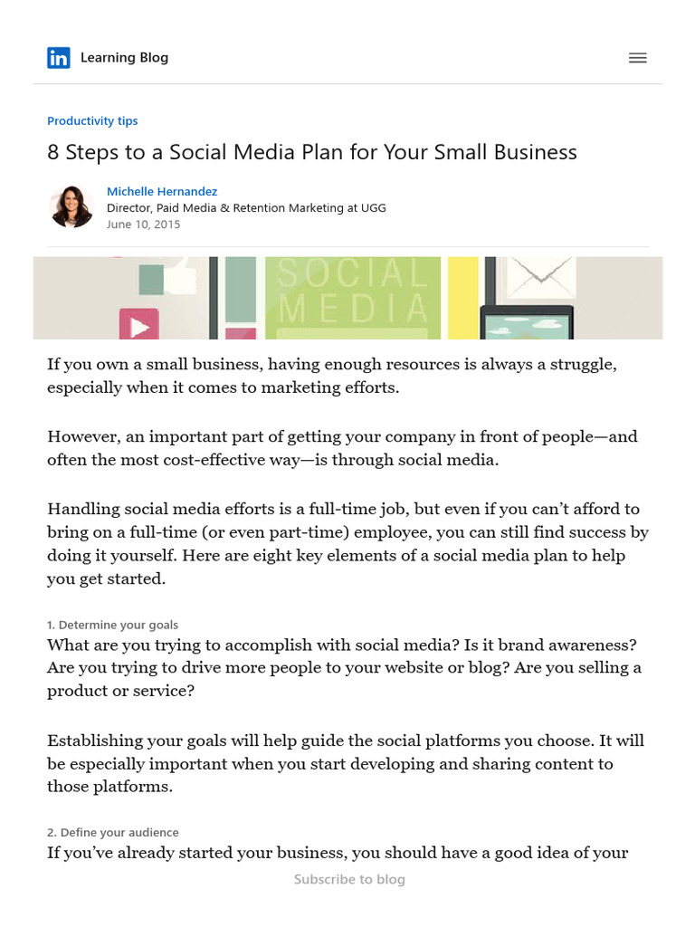 8 Steps for Your Small Business Social Media | PDF | Social Media ...