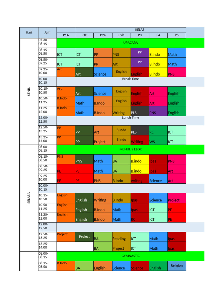 Jadwal Menulis Elok 2025-2026 | PDF