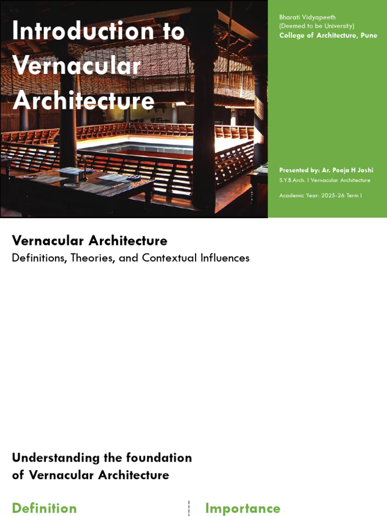 Understanding Vernacular Architecture | PDF | Geography | Ecology