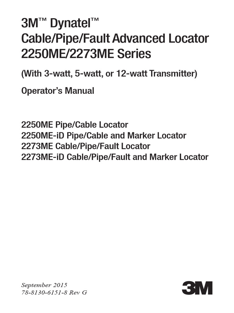 3M Dynatel Cable Locator Operator Manual | PDF | Hertz | Electricity