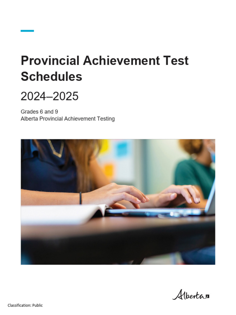 Alberta Grade 9 PAT Schedule 2024-2025 | PDF | Alberta | English Studies