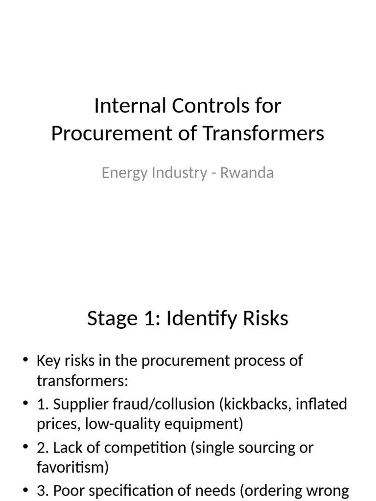 Procurement Controls Transformers Presentation | PDF